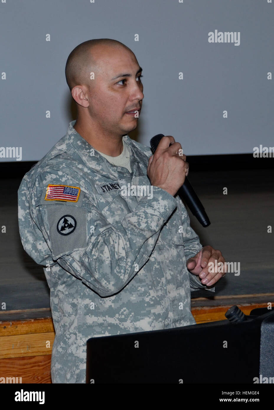 Maj. Stanley briefs the senior leadership of the units participating in ...