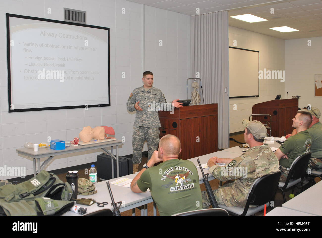 A Medical Battalion Training Site instructor conducted a class on ...