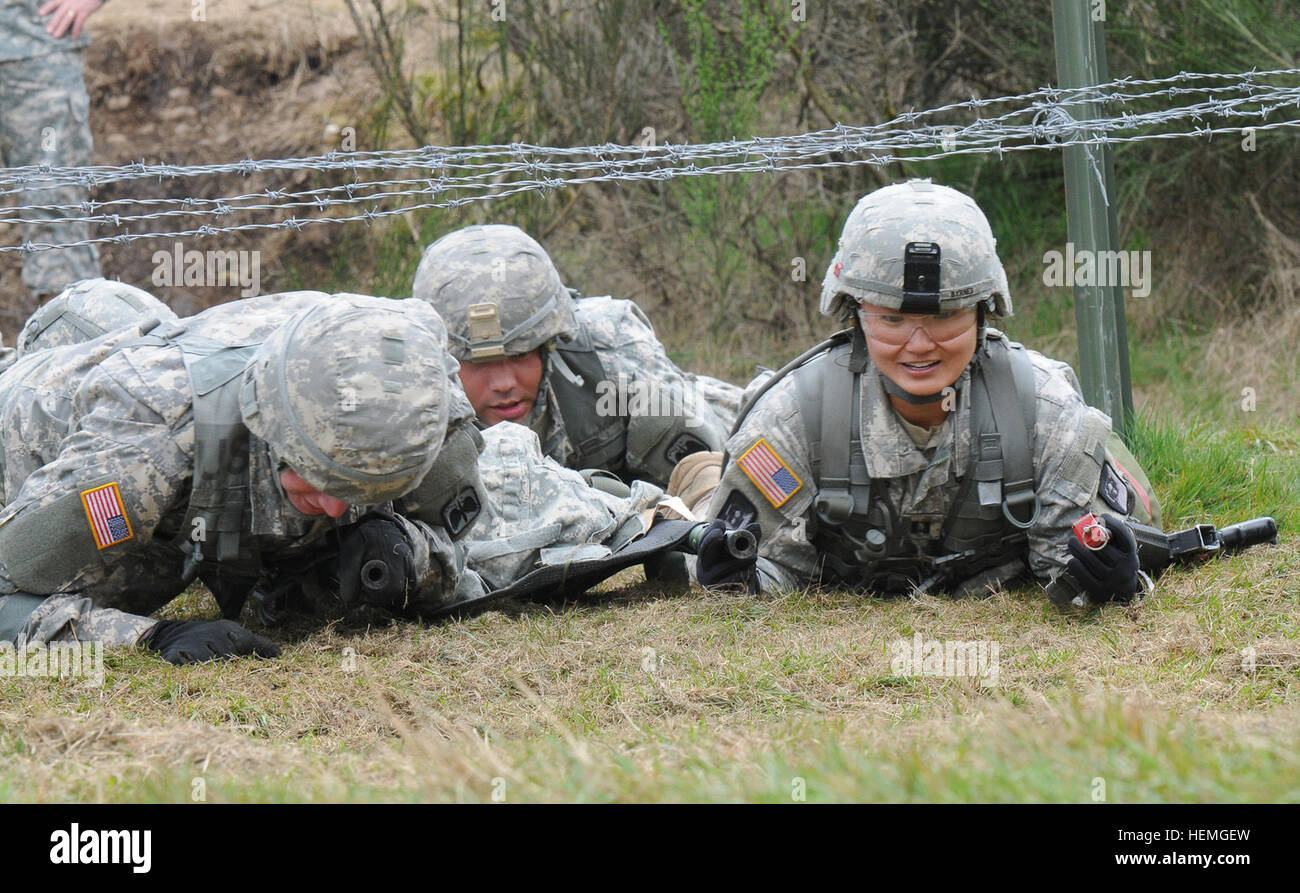 U.S. Army Capt. Molly Byrnes, right, a staff officer with the 56th ...