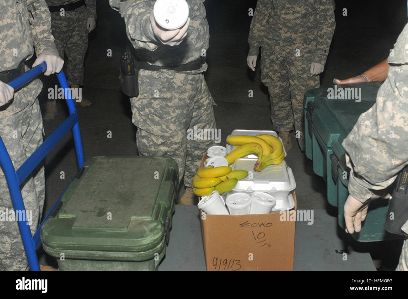 Guard Force soldiers unload food items delivered to Guantanamo Bay ...