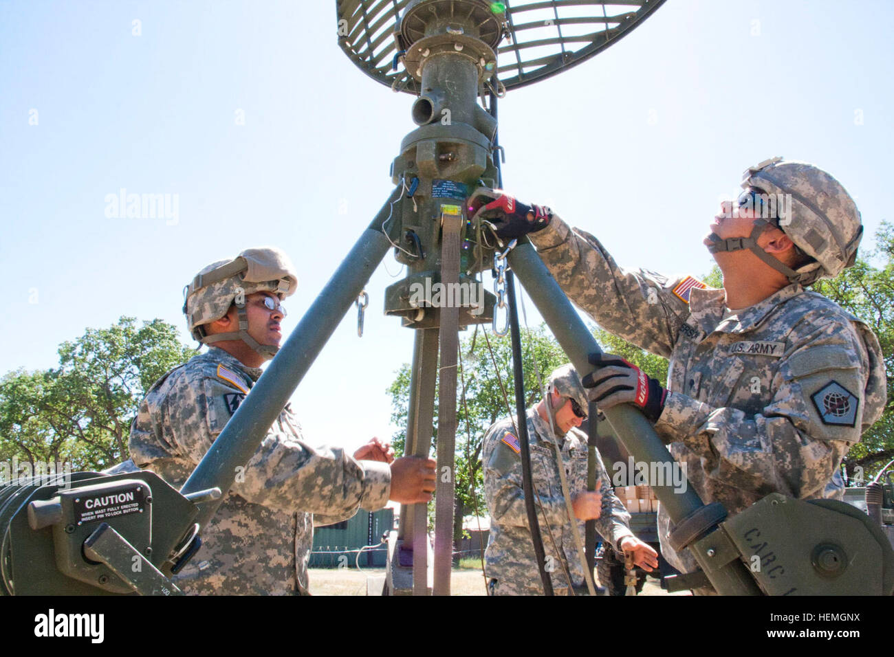 Company B, 98th Expeditionary Support Battalion, assembled a 30-meter ...