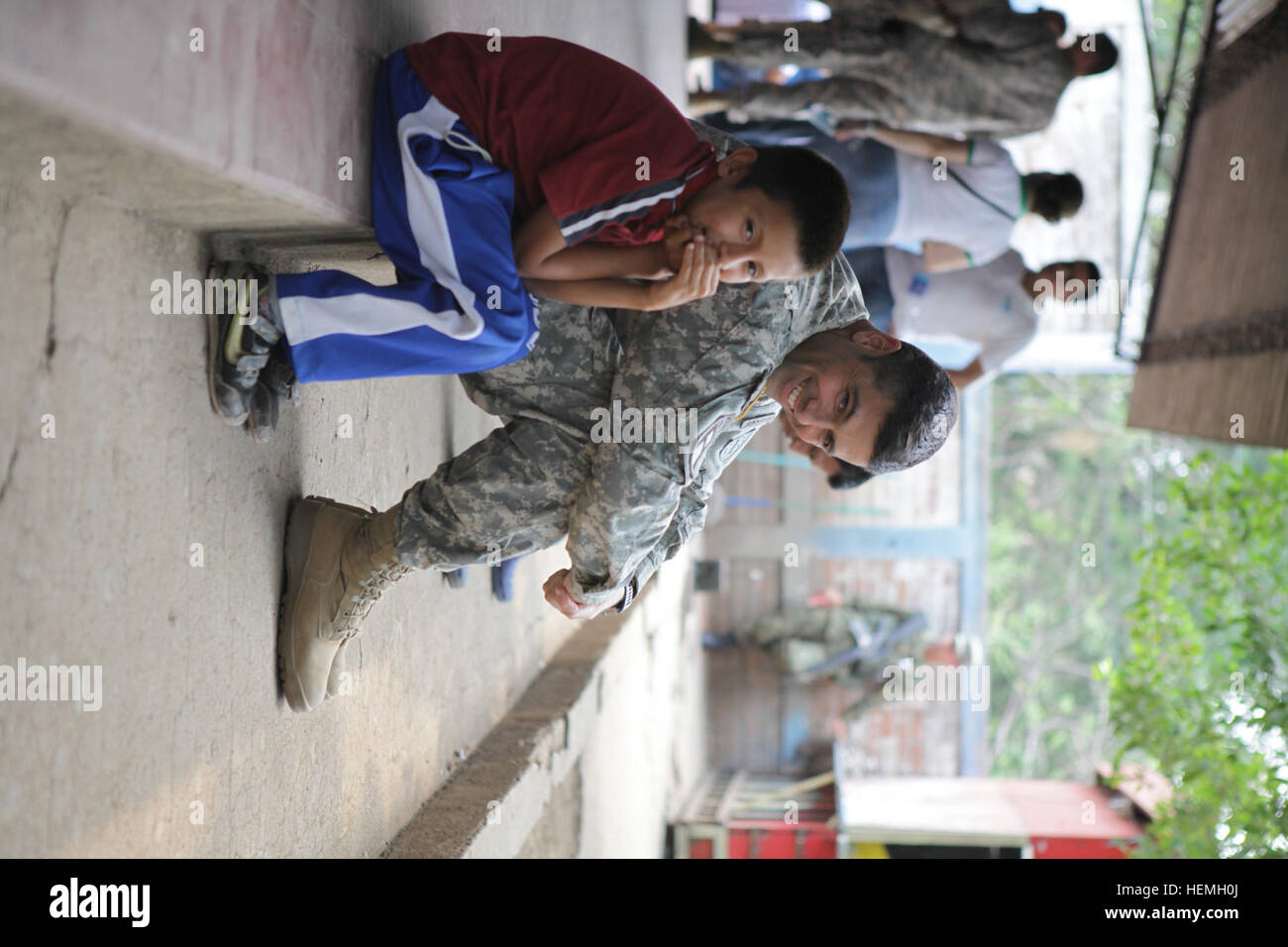 Lt. Col. Raymond Valas, Joint Task Force Jaguar commander, shares a few ...