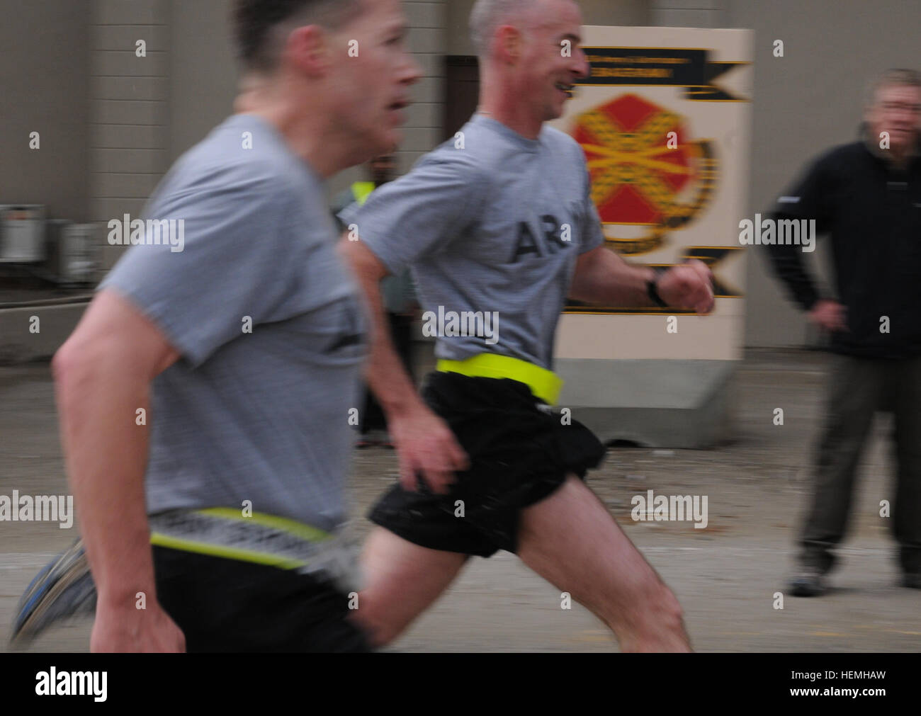 Command Sgt. Maj. James Lambert (right) and Lt. Gen. Jeffrey Talley ...