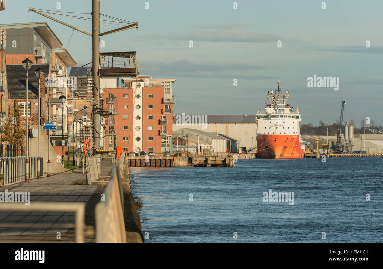 Dundee waterfront and Port of Dundee, Dundee,Scotland,UK Stock Photo ...