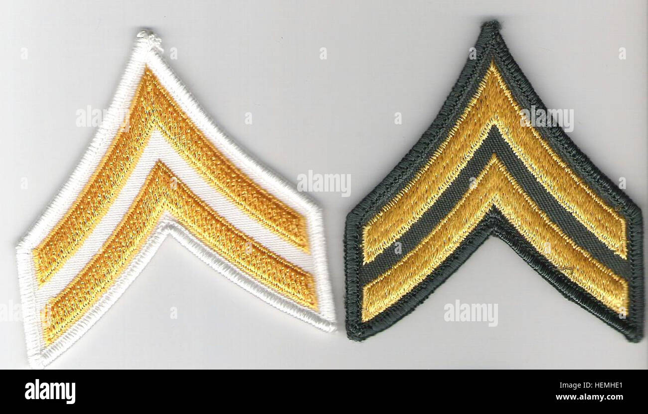 United States Army corporal chevrons Stock Photo - Alamy