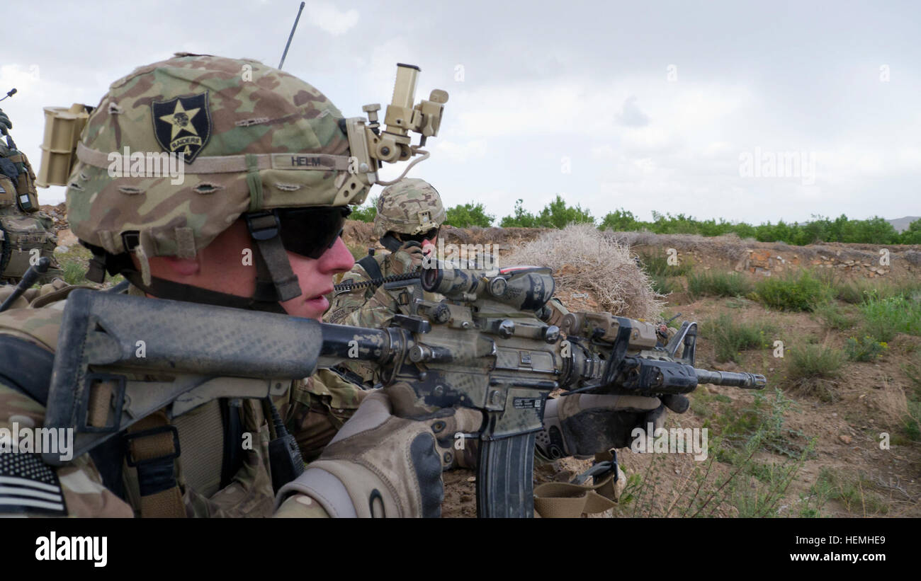 U.S. Army Staff Sgt. Brandon Helm, a squad leader, with the 3rd Platoon ...