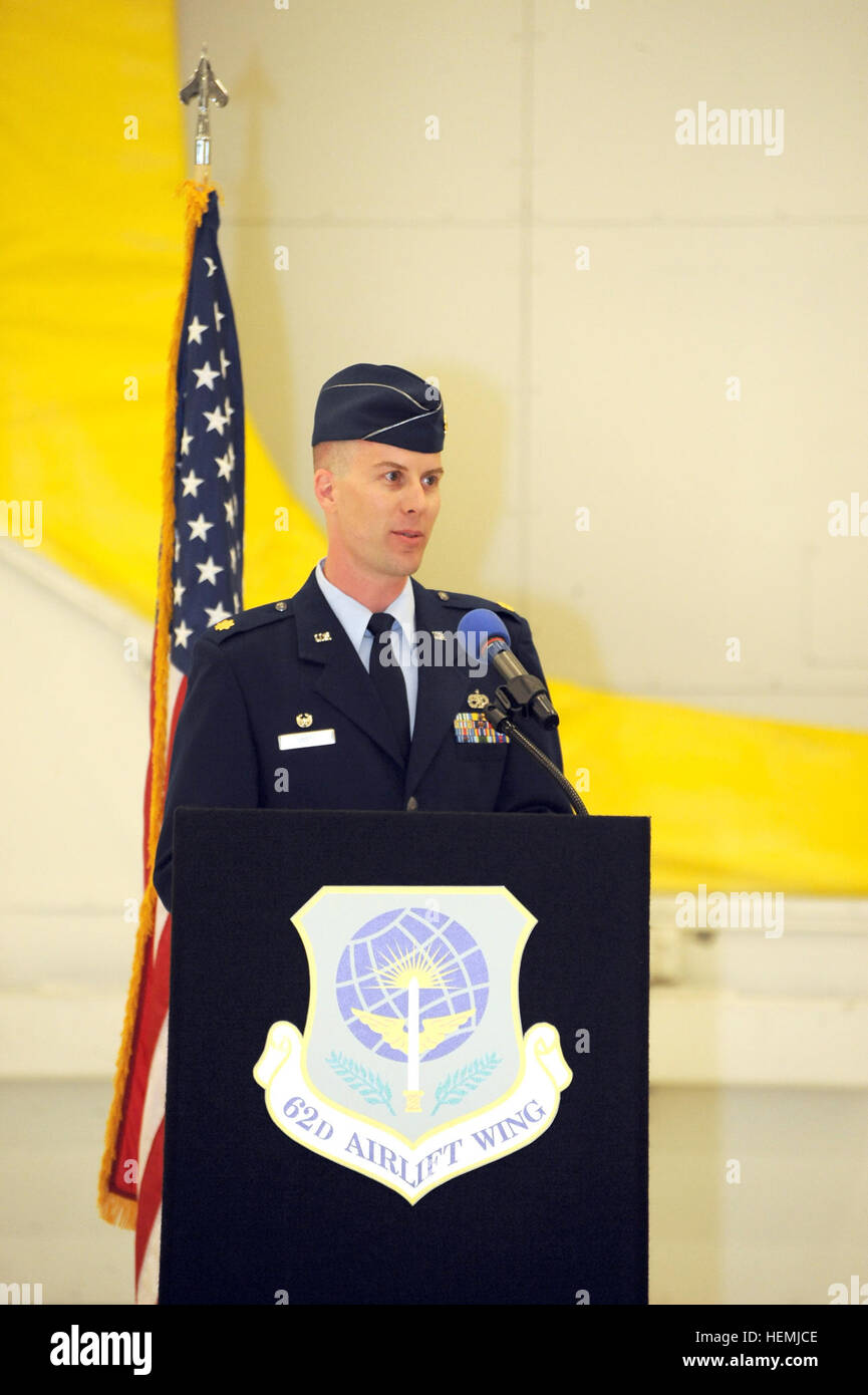 Maj. Clinton B. Varty, outgoing 62nd Maintenance Operations Squadron ...