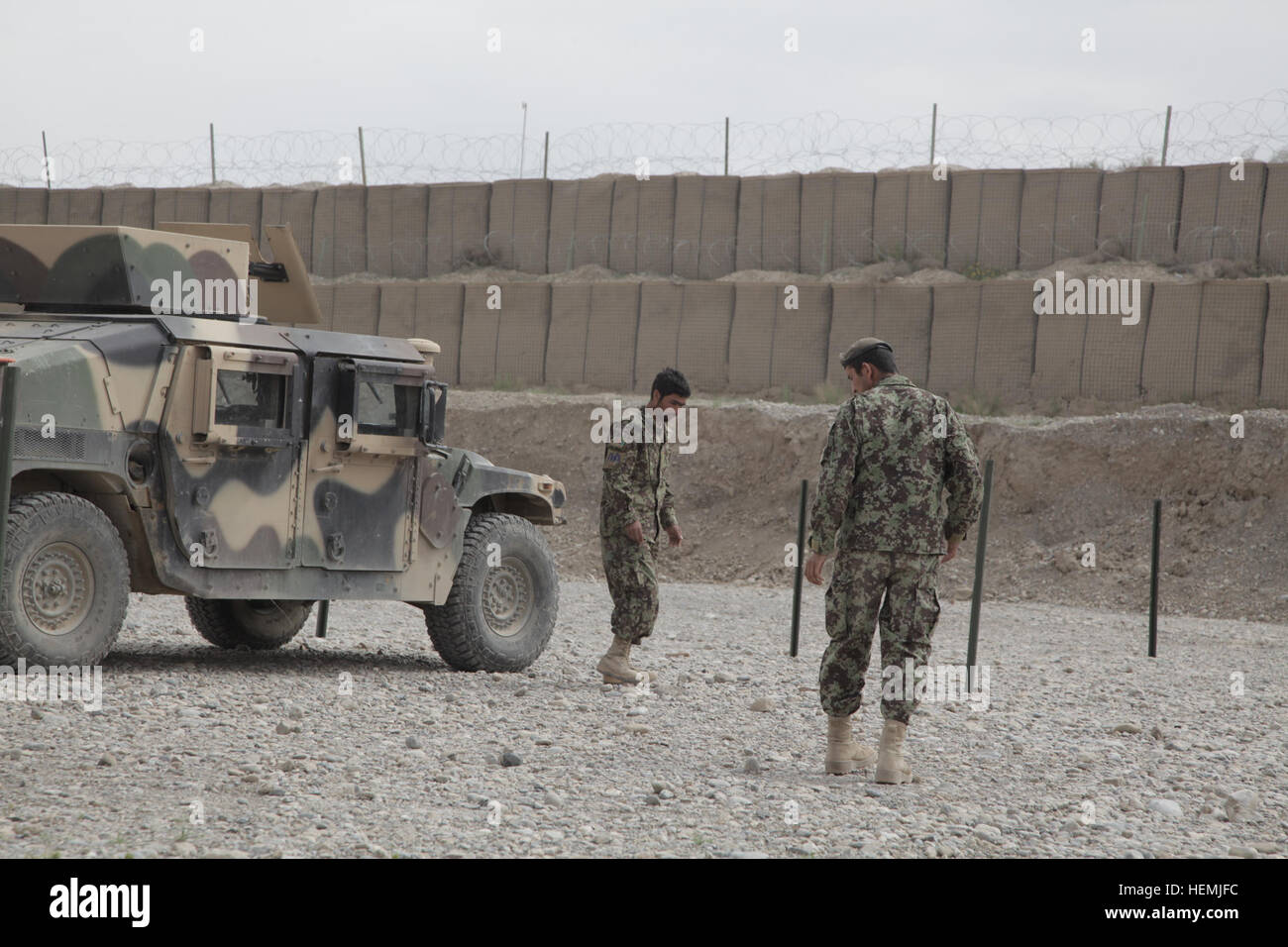 Afghan National Army soldiers practice five and 25 meter checks during ...