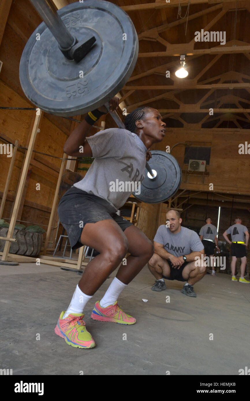 U.S. Army Sgt. Melesha Witter, left, assigned to the 261st Movement ...