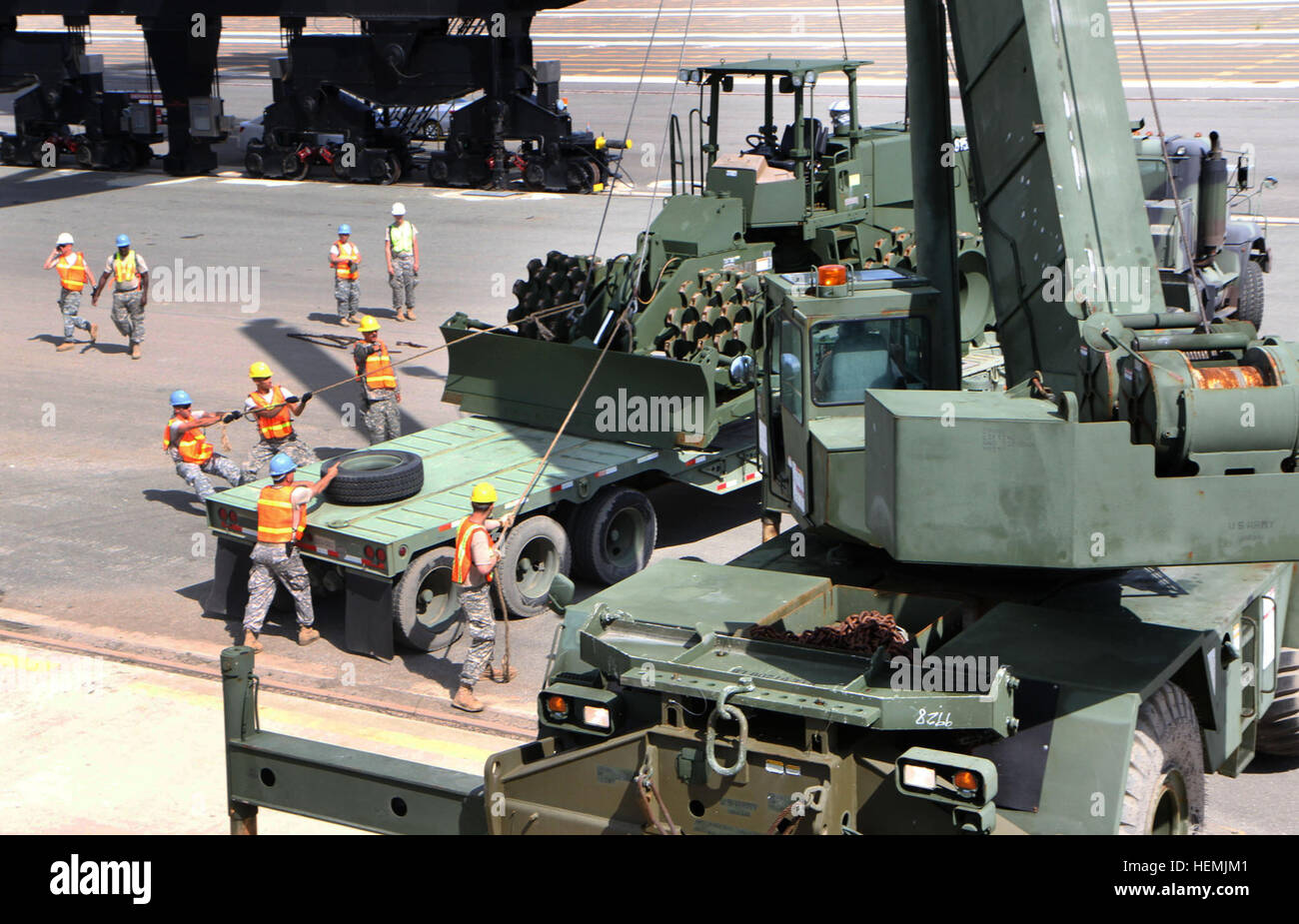U.S. Army Reserve soldiers of the 711th Transportation Company located ...