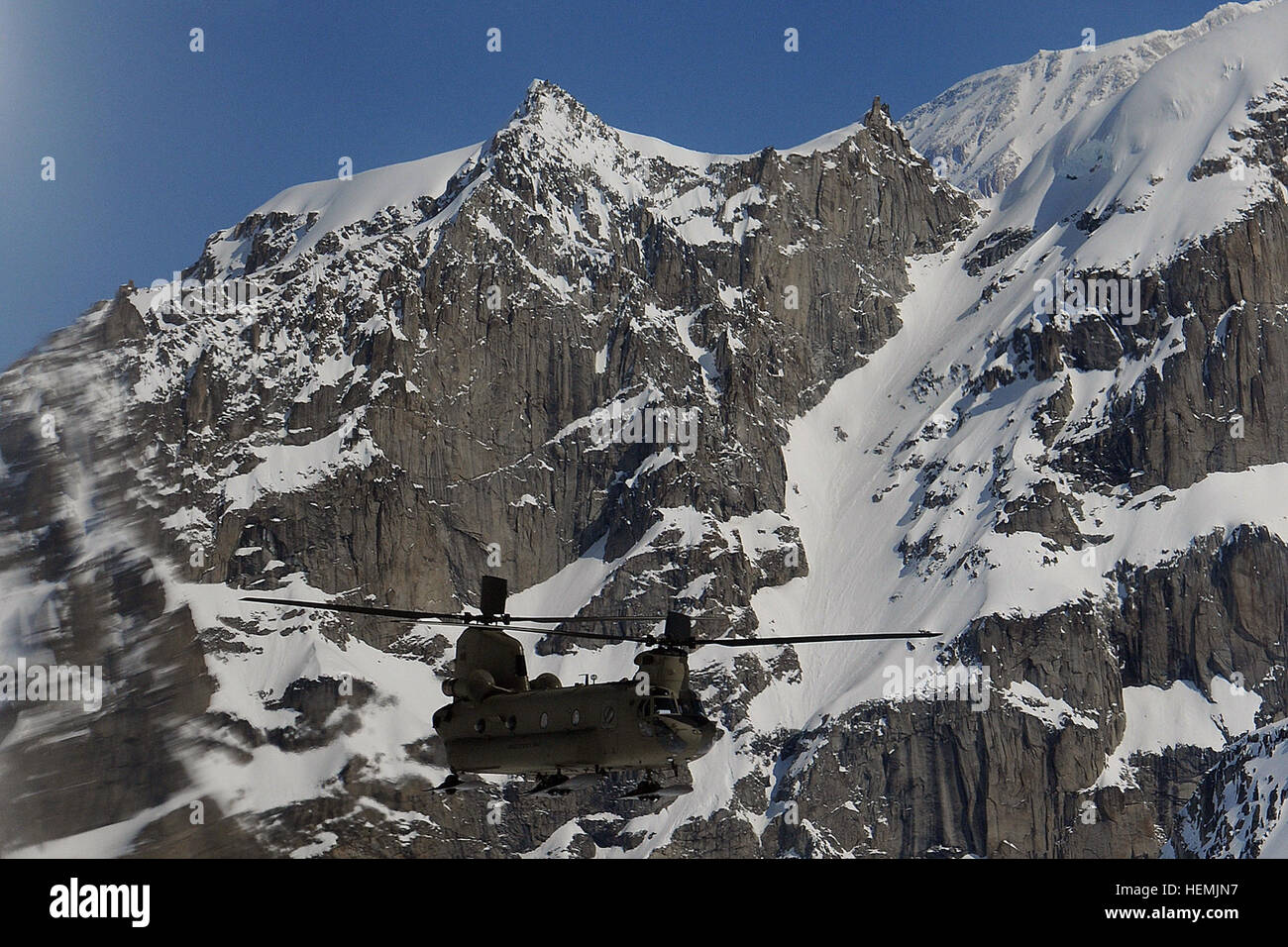 A U.S. Army Alaska Aviation Task Force CH-47 Chinook helicopter flies ...