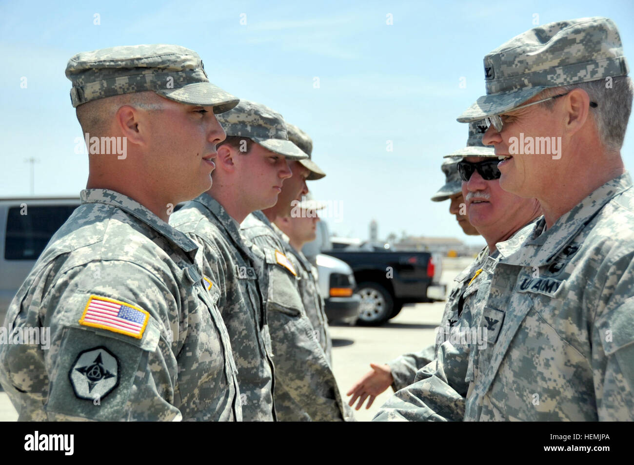 U.S. Army Reserve Col. Richard A. Lamb (right), commander of the 311th ...