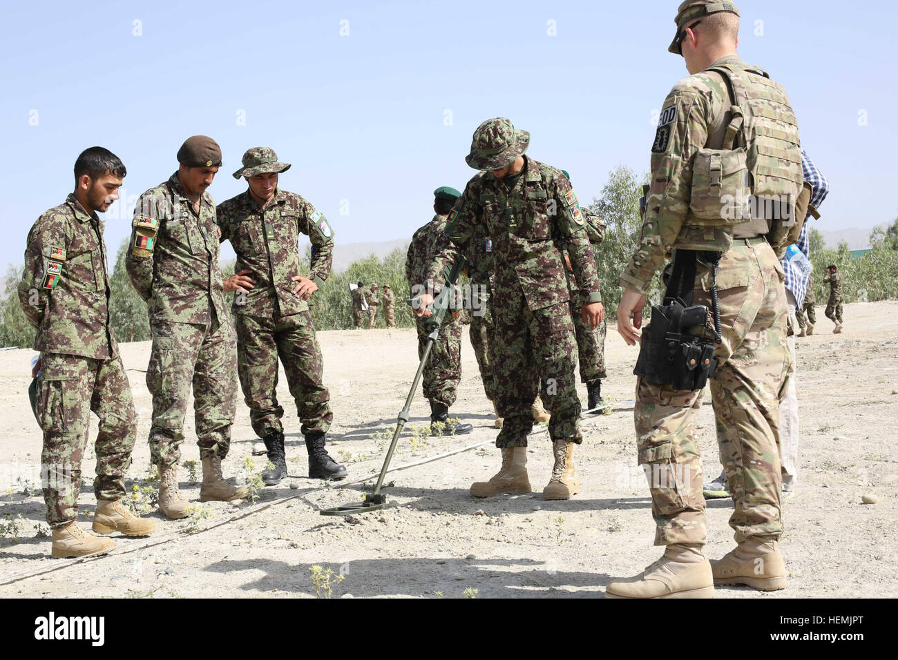 U.S. Army Spc. Bryan Reid with the Explosive Ordnance Disposal team ...
