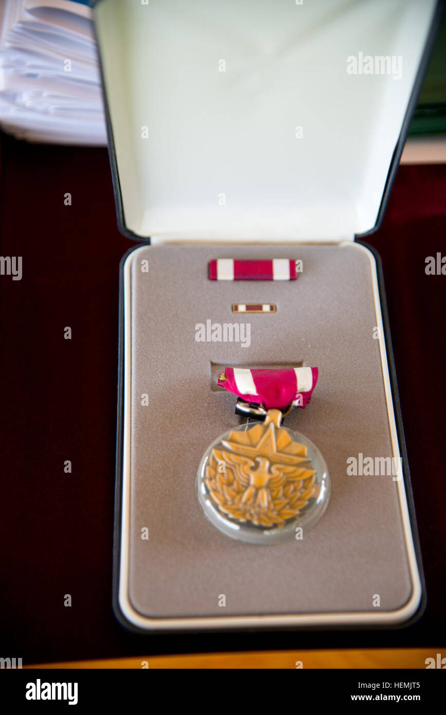 Close-up view of the Meritorious service medal awarded to Command ...