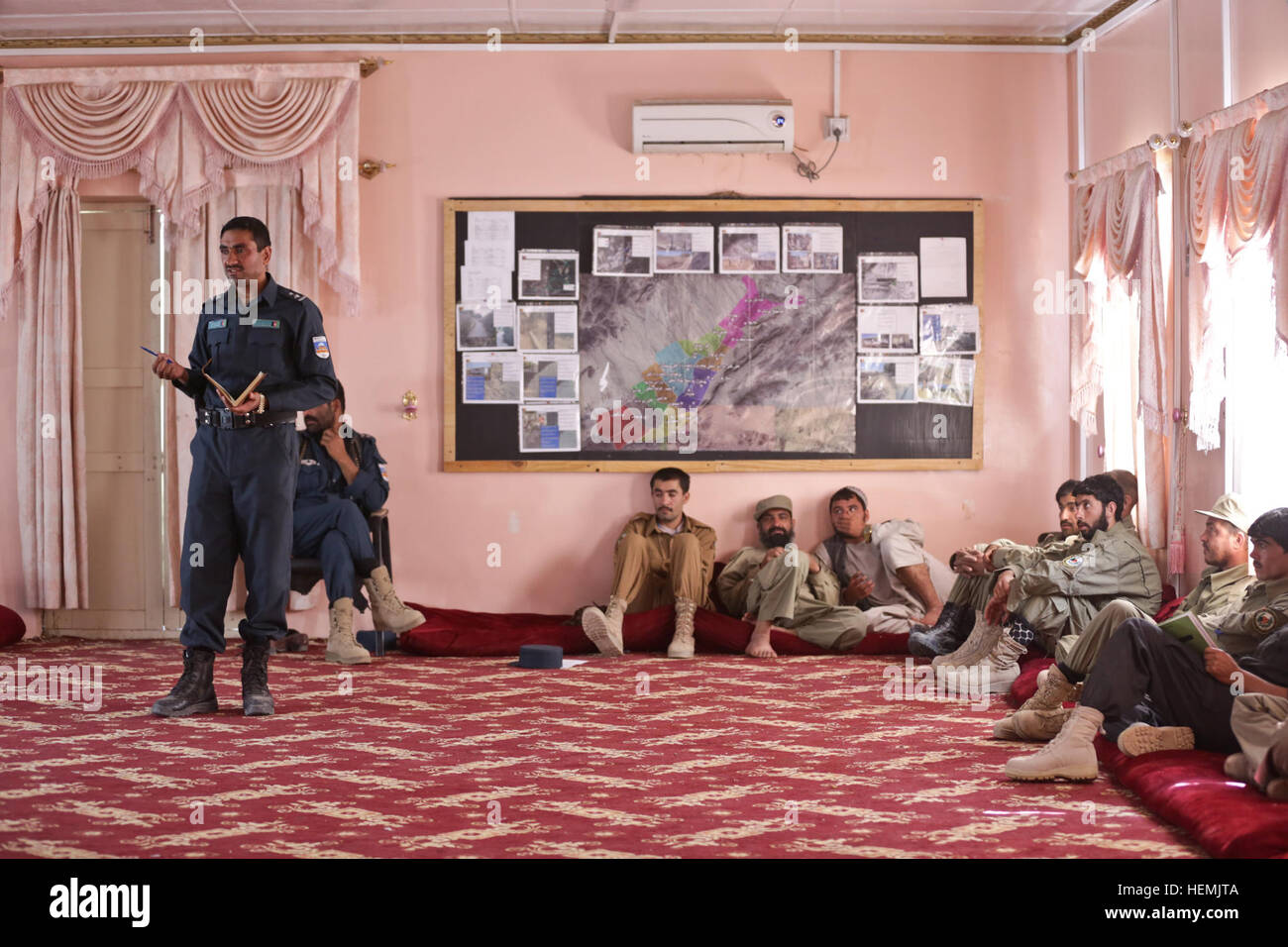 An Afghan Local Police district commander briefs his tasks for the ...