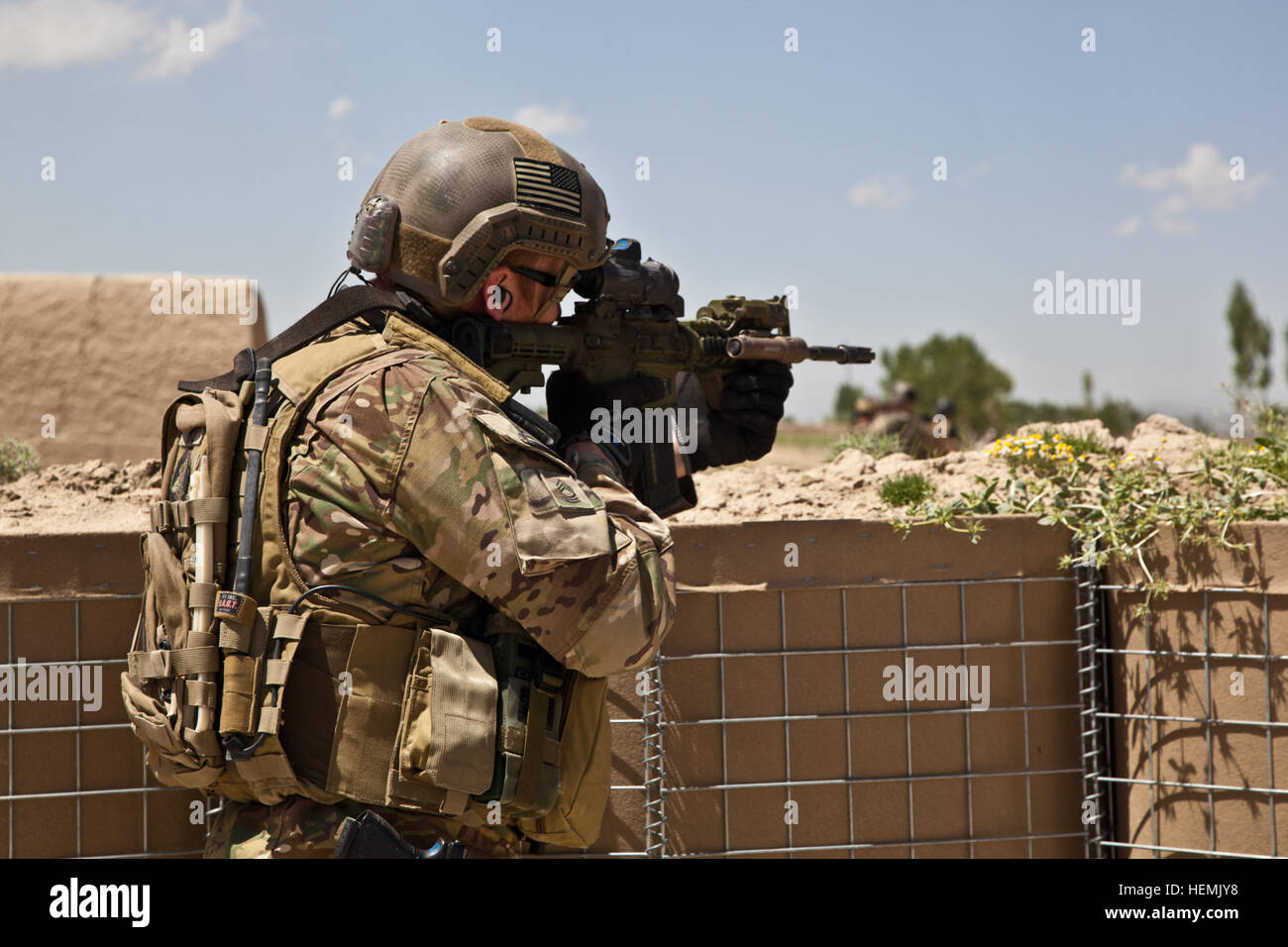 U.S. soldier stands guard at Andar district, Ghazni province ...