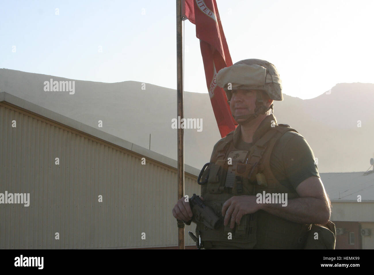 Master Gunnery Sgt. Daniel Boyce of Ferrum, Va., posts security on the ...