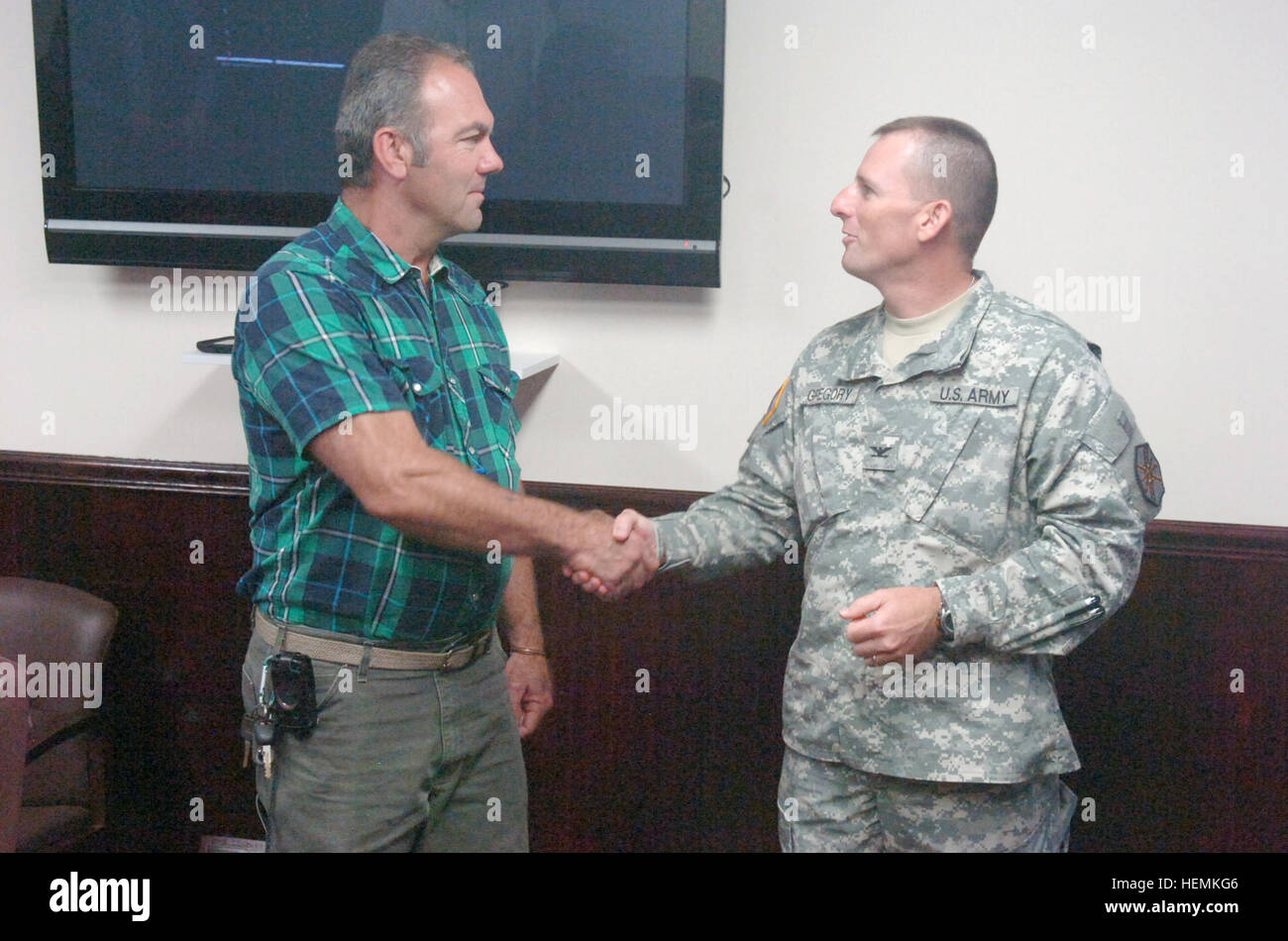 Fort Stewart Garrison Commander Col. Kevin Gregory presents a garrison ...