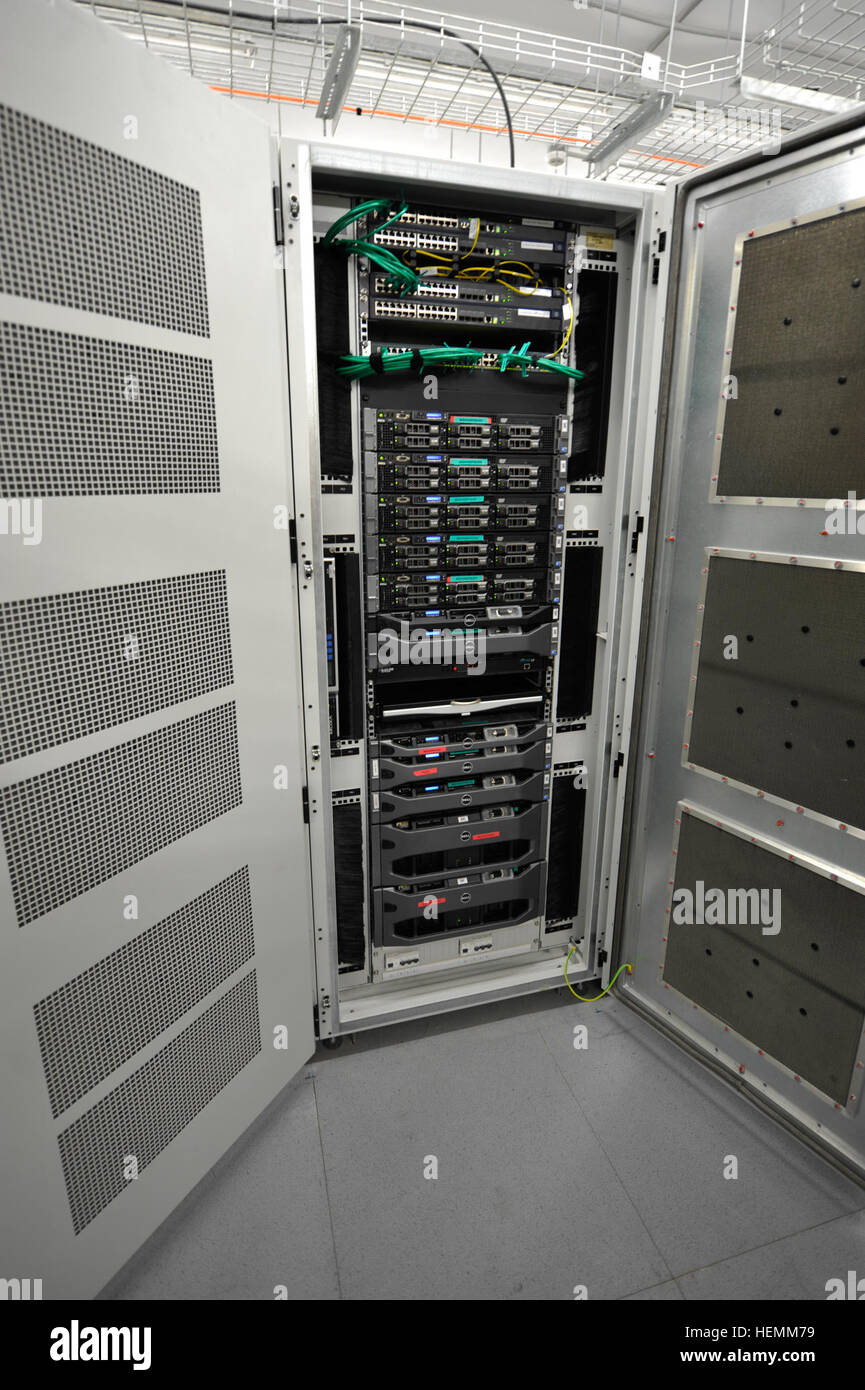 A military computer server inside the Afghan Mission Network Operations ...