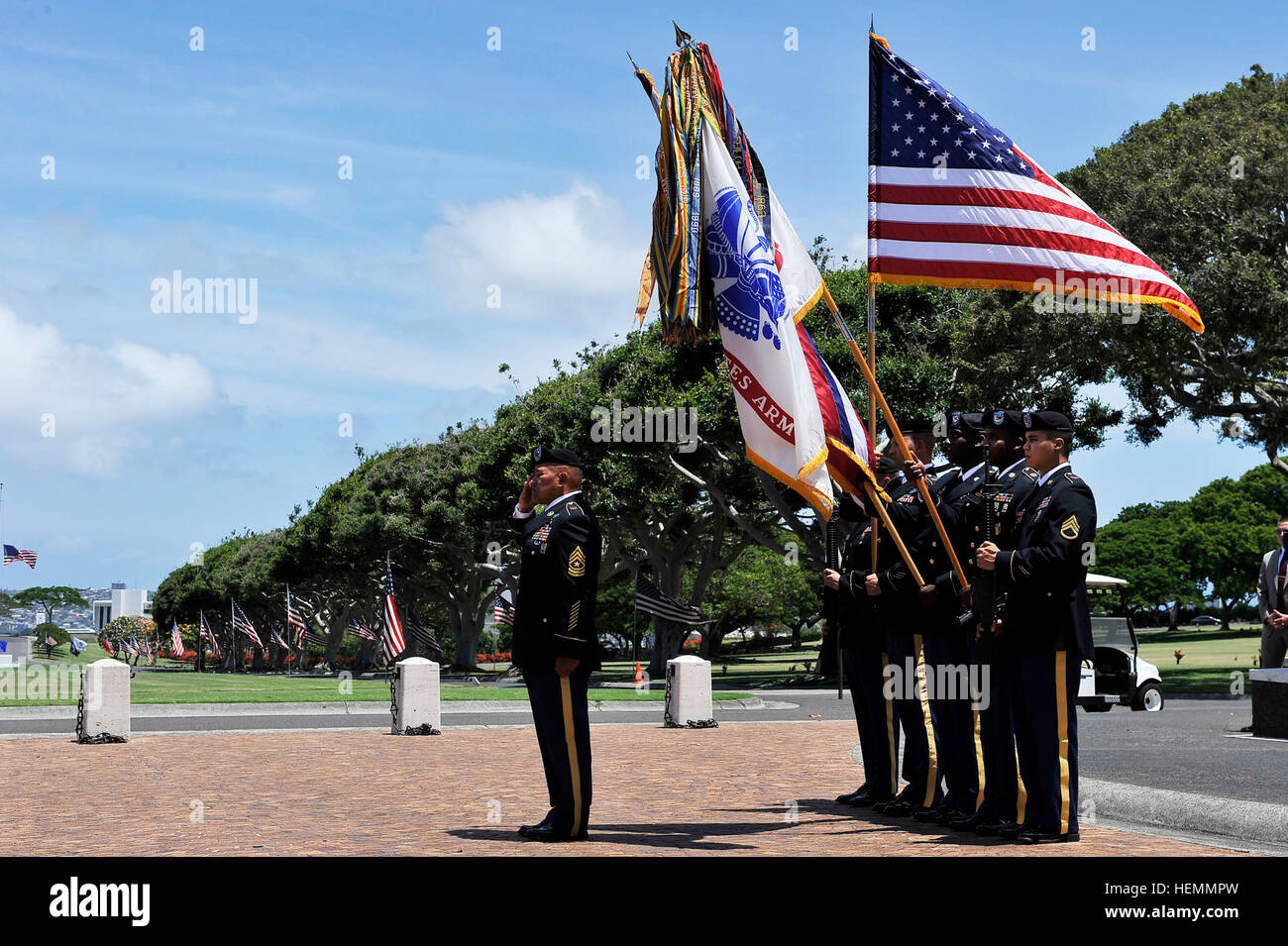 U.S. Army Pacific soldiers render honors during a wreath-laying ...