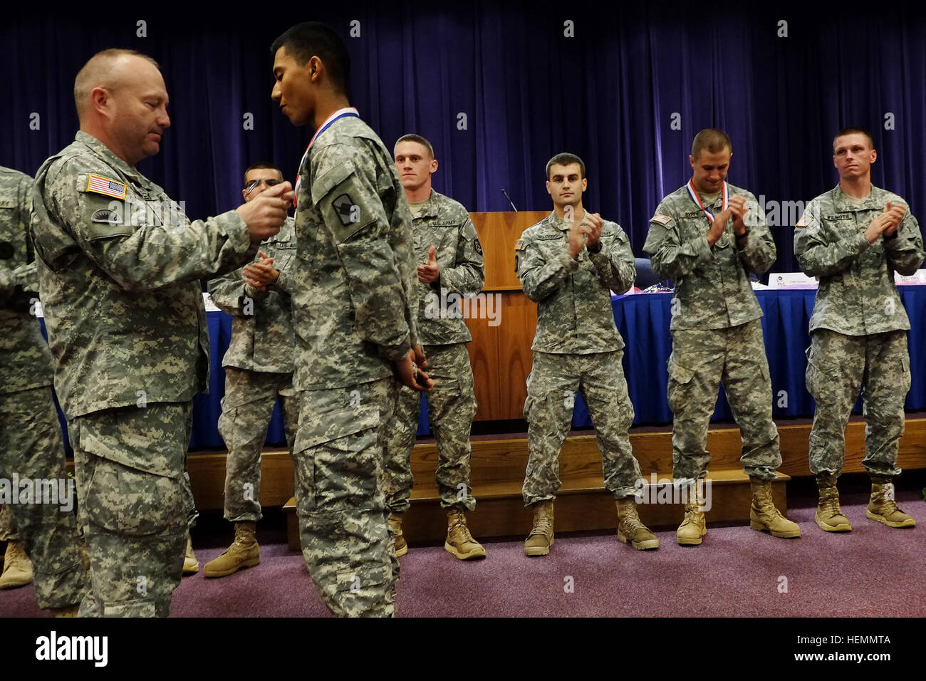 Command Sgt. Maj. Brunk W. Conley, left, the sergeant major of the Armu ...