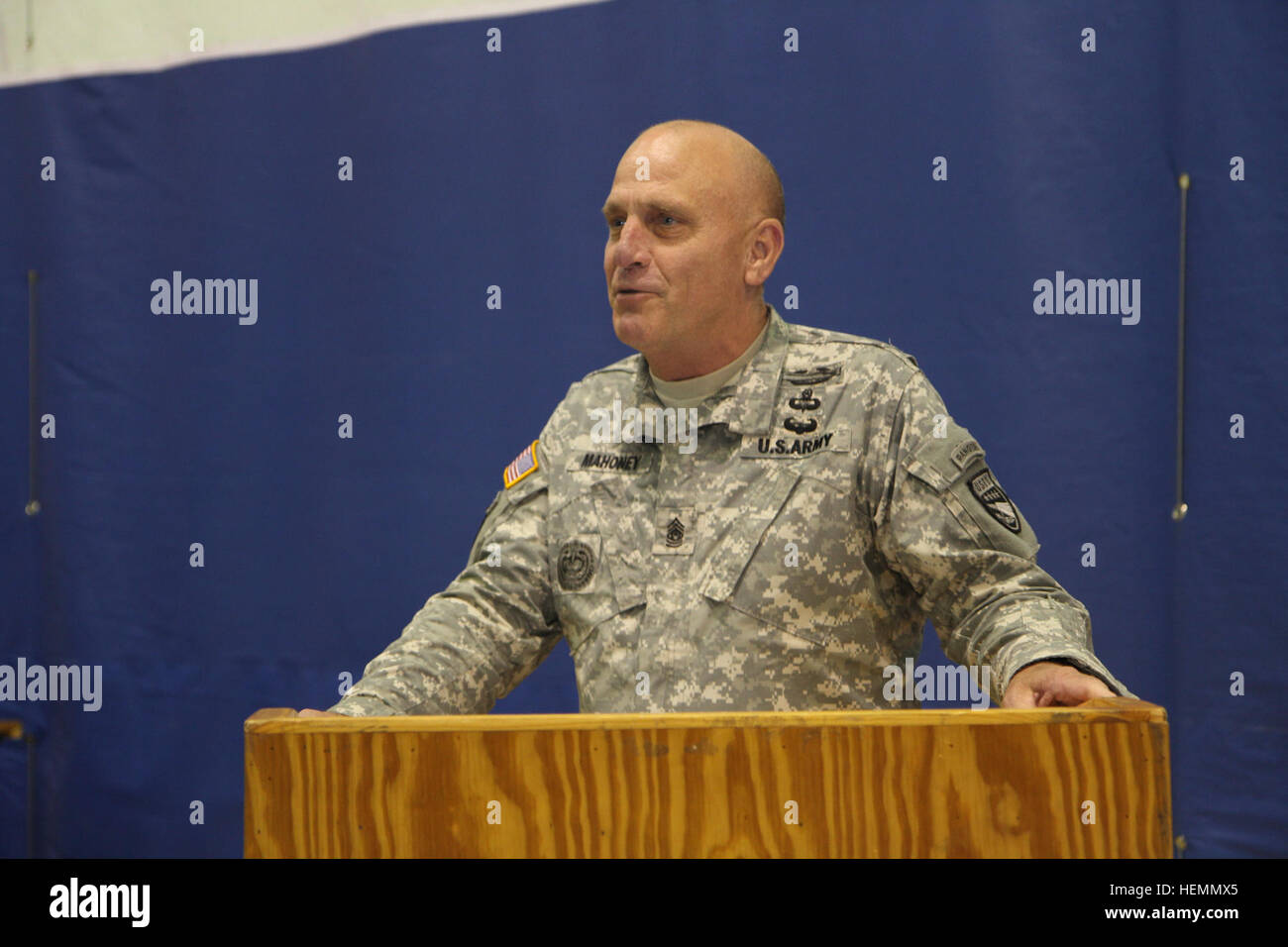 U.S. Army Command Sgt. Maj. Anthony W. Mahoney, the command sergeant ...