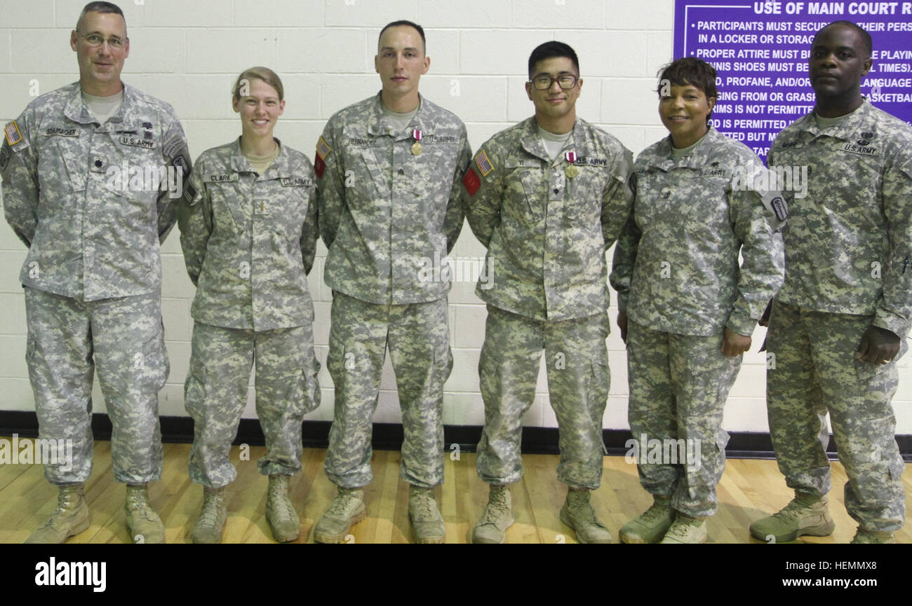 (Right to left) Lt. Col. Tom Shumacher, 168th MMB Battalion commander ...