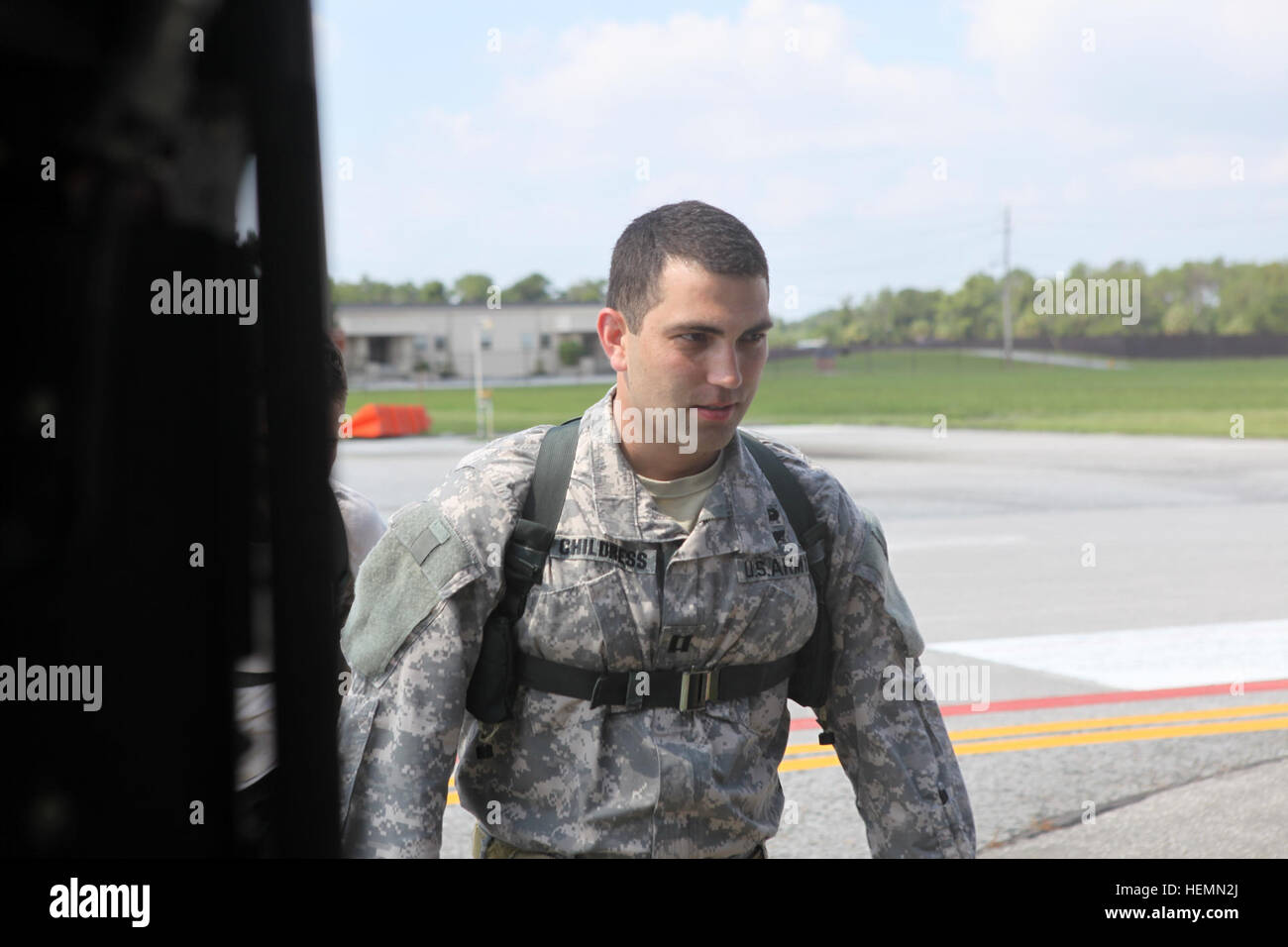 U.S. Army Capt. Raymond Childress, assigned to the 982nd Combat Camera ...