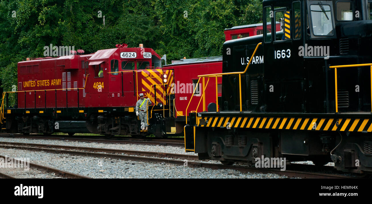 Railway crew members from the 226th Transportation Rail Operating ...