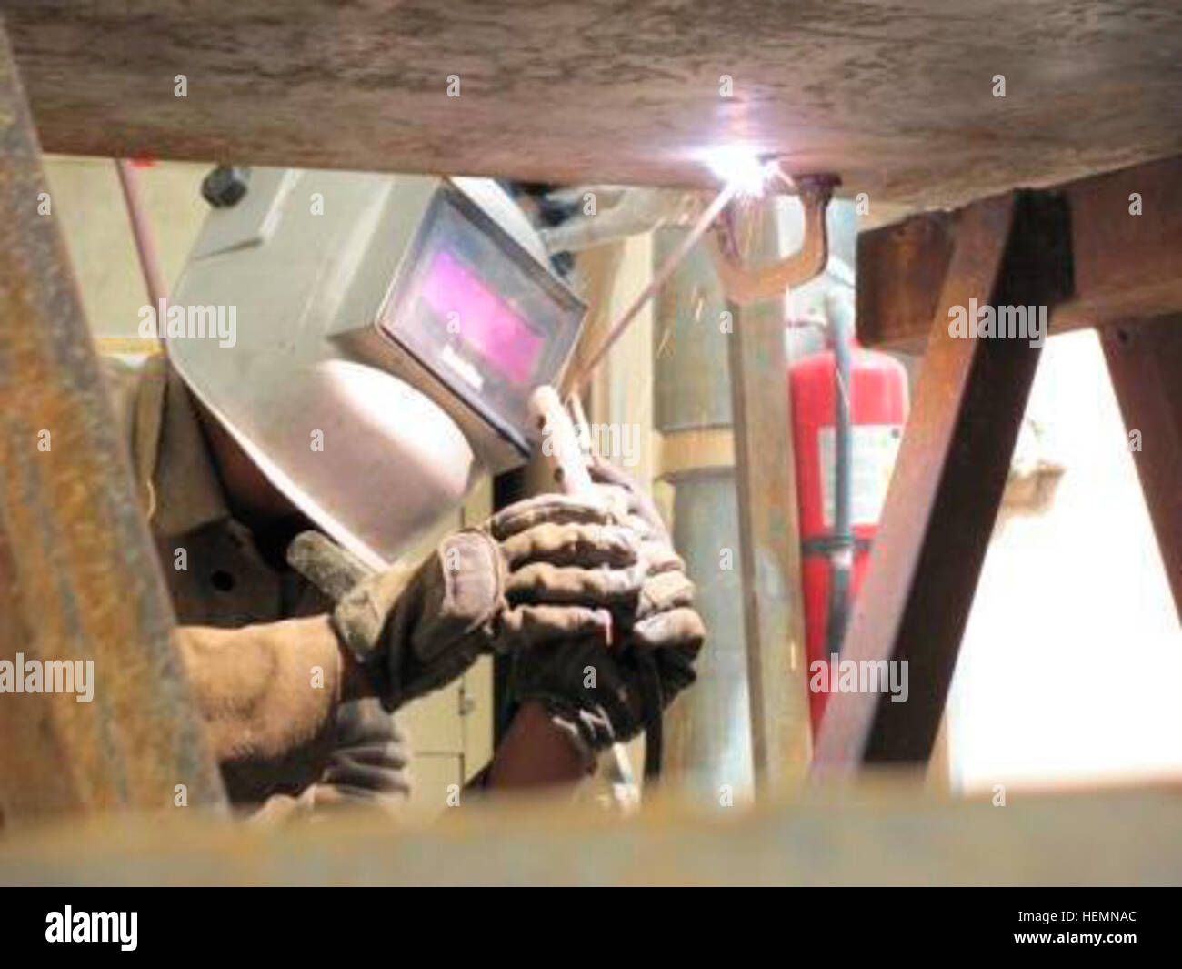 U.S. Army Spc. David Ceballos, a welder and machinist with Alpha ...