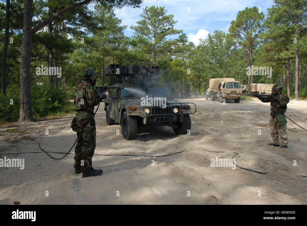 U.S. Soldiers assigned to the 108th Air Defense Artillery Brigade use a ...