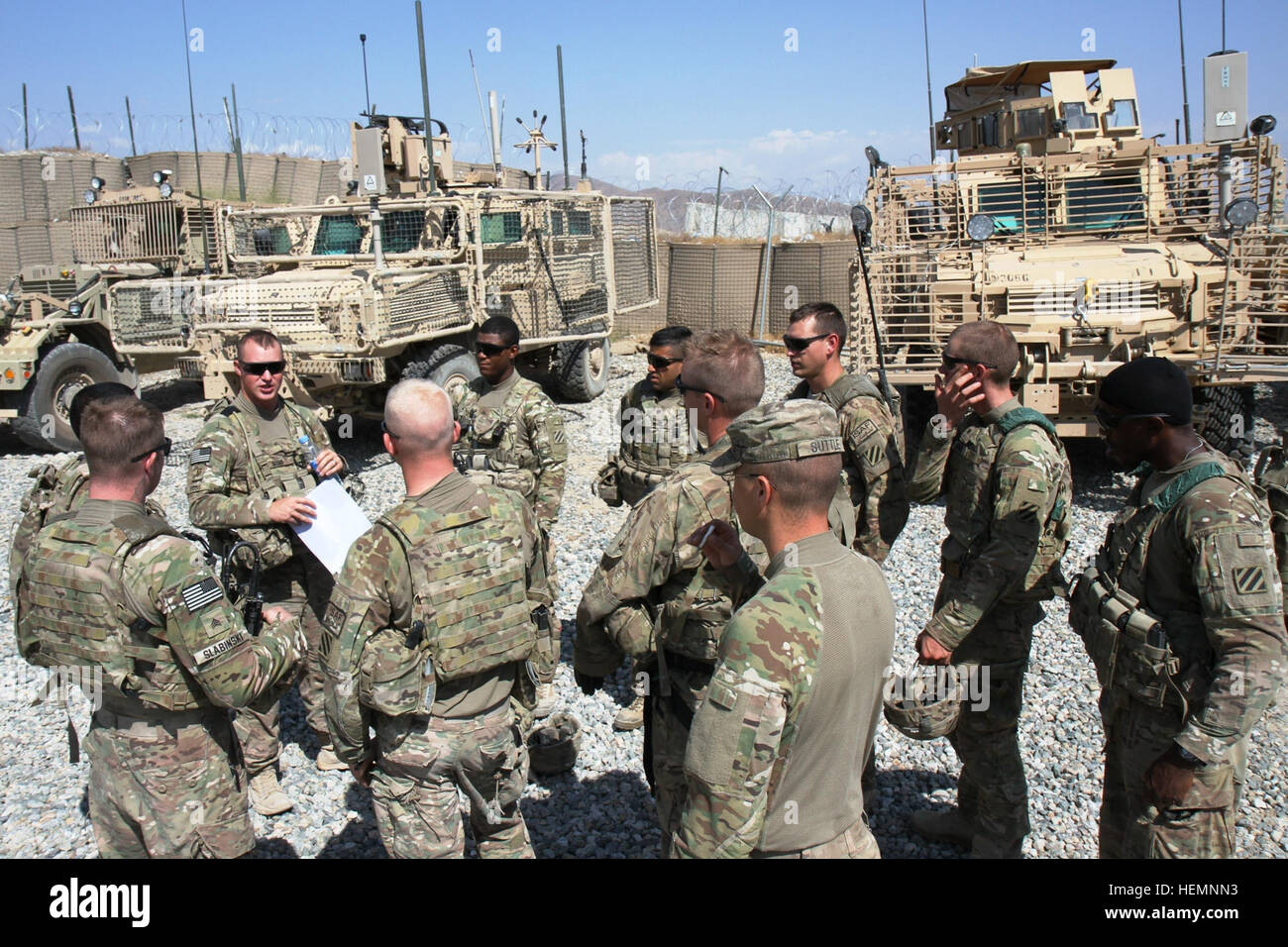 U.S. Army combat engineers conduct a route clearance mission in Logar ...