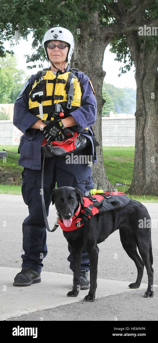 Pam Bennett, a canine handler from Grafton, West Virginia with Ohio ...
