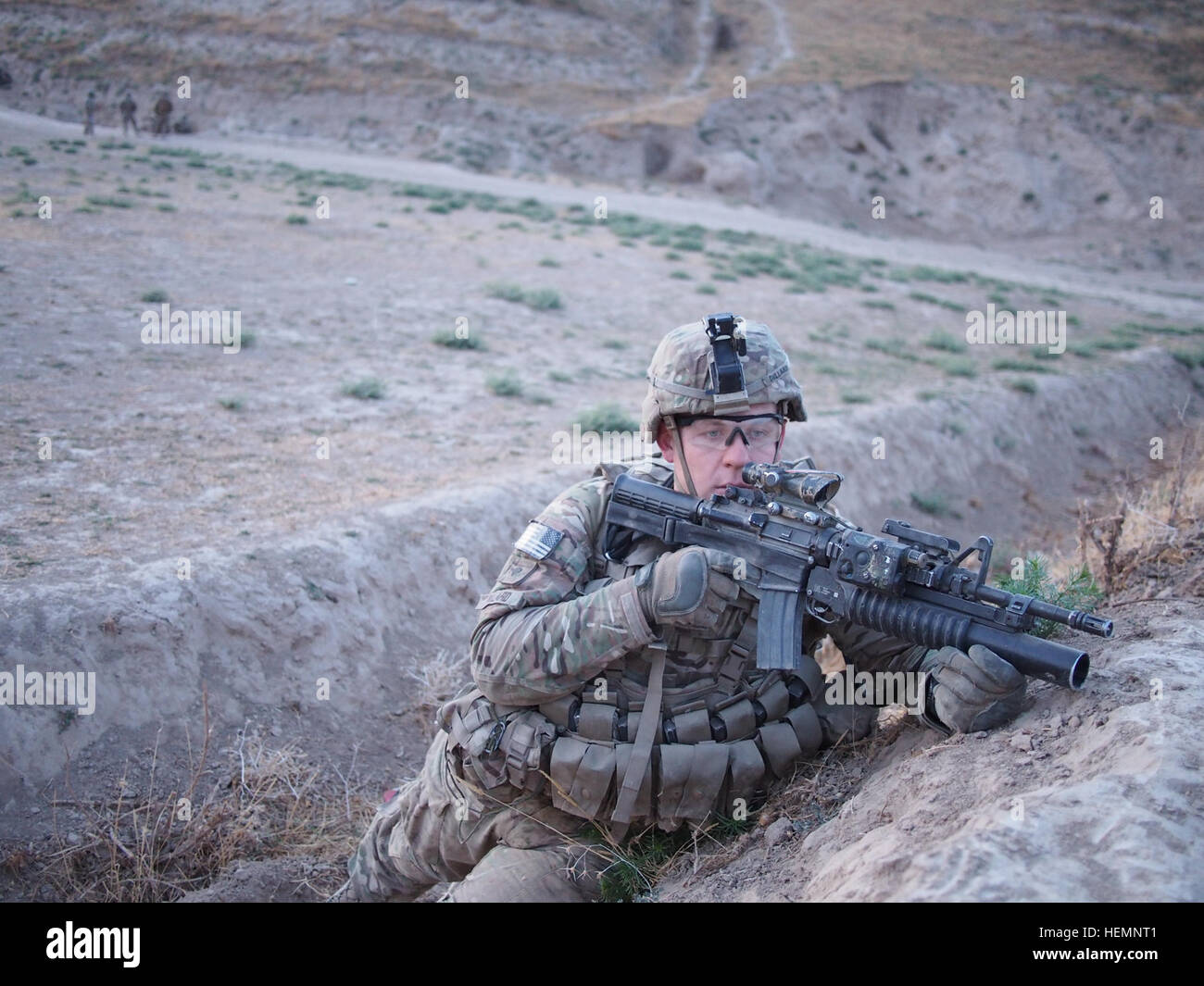 A U.S. Army cavalry scout from 3rd Platoon, Alpha Troop, 6th Squadron ...