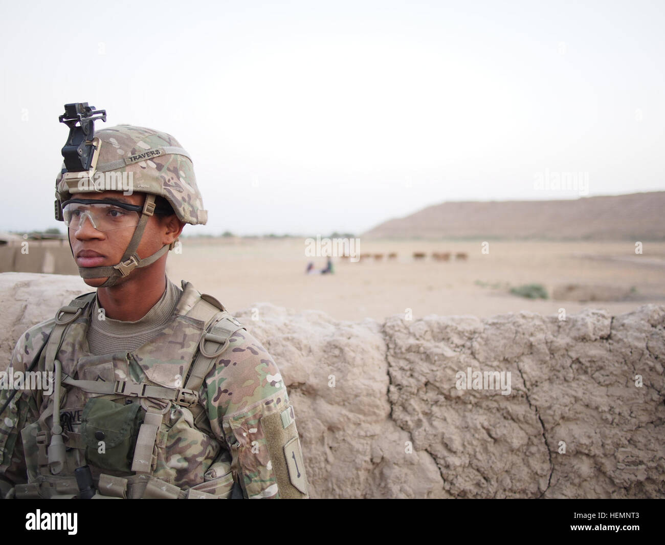 U.S. Army Pfc. Jordian Travers, a cavalry scout assigned to 3rd Platoon ...
