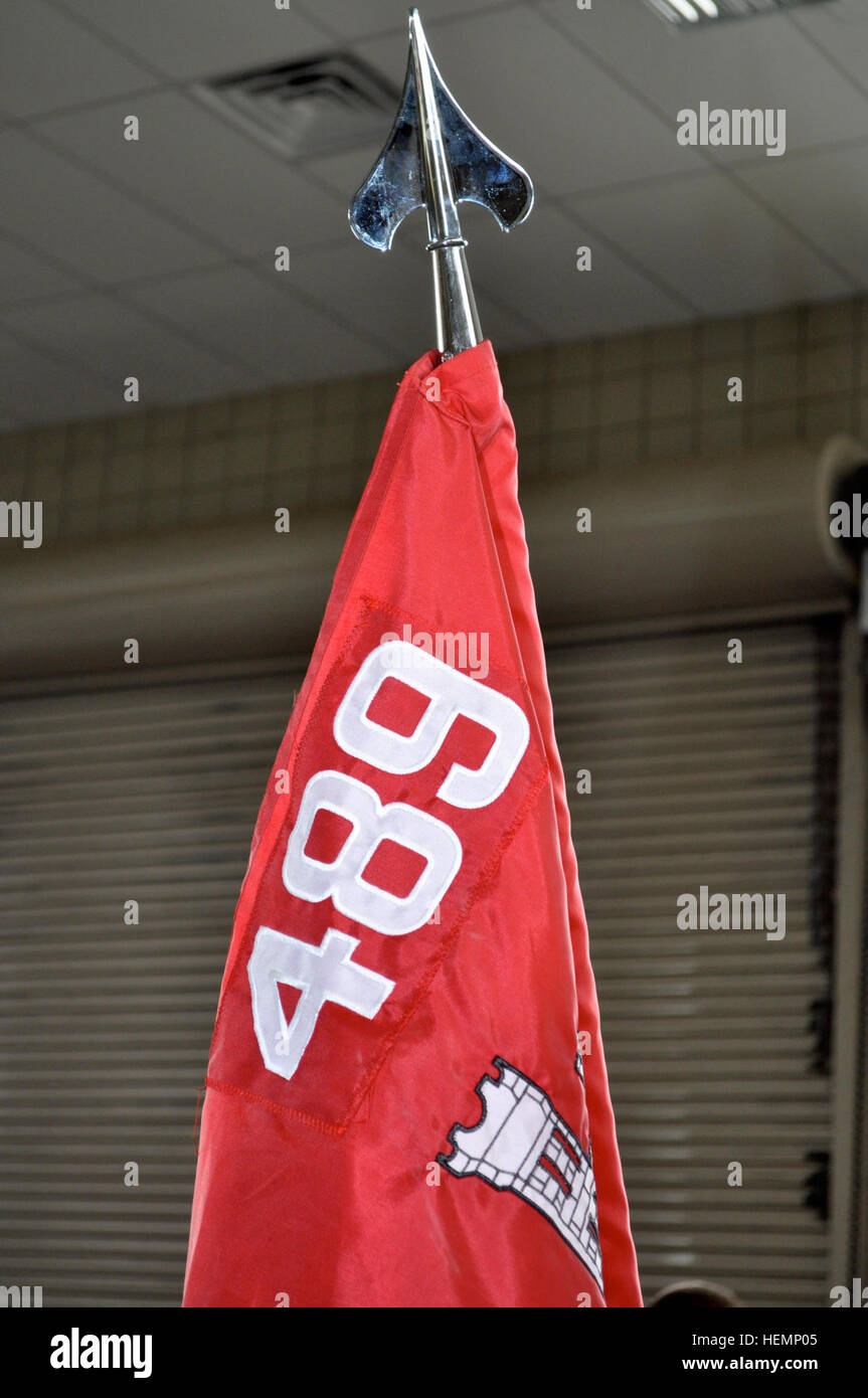 The 489th Engineer Battalion's guidon stands tall at the going away ...