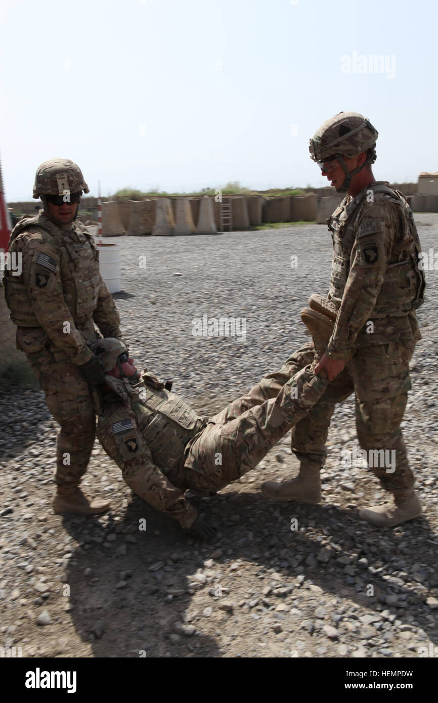 U.S. Army Pfc. Alfred Marchand (L) and Michael Johns from 3rd platoon ...