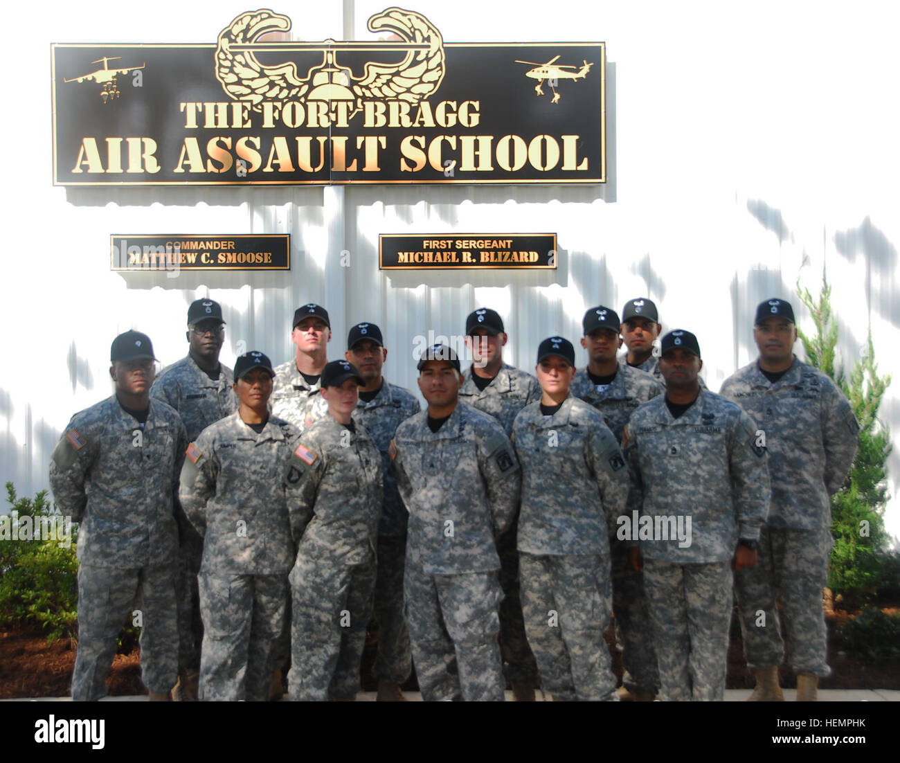 The cadre of the Fort Bragg Air Assault course pose in front of the new ...