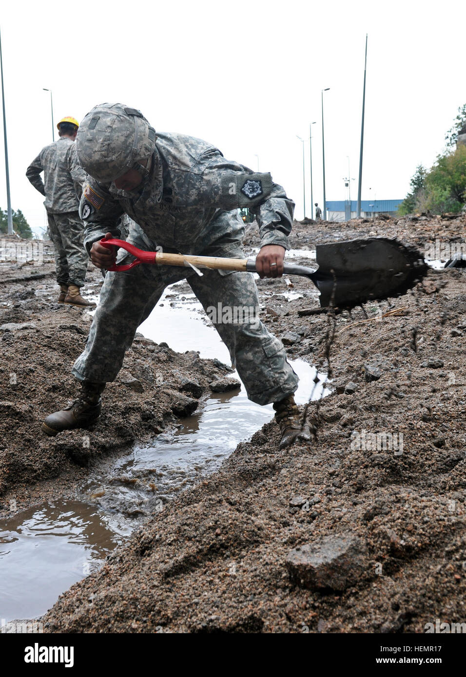 U.S. Army Sgt. Robert Riojas, a mechanic with the 615th Engineer ...