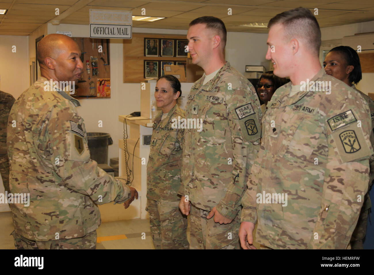 U.S. Army Reserve Command Sgt. Maj. Luther Thomas Jr. speaks with ...