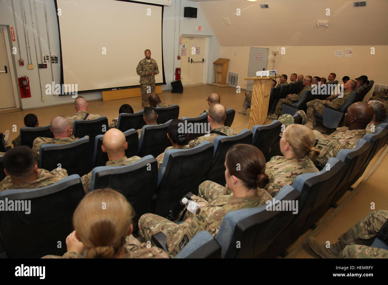 U.S. Army Reserve Command Sgt. Maj. Luther Thomas Jr. speaks with ...