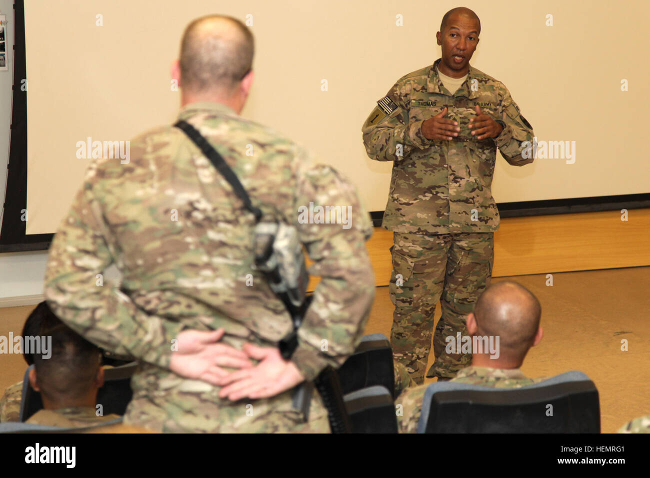 U.S. Army Reserve Command Sgt. Maj. Luther Thomas Jr. answers questions ...