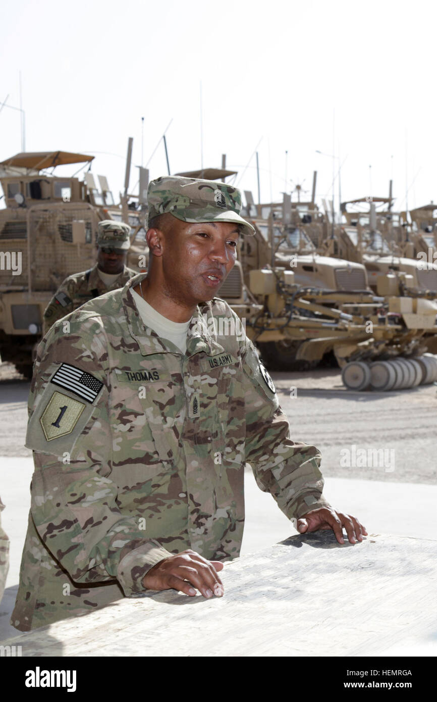 U.S. Army Reserve Command Sgt. Maj. Luther Thomas Jr. speaks with ...