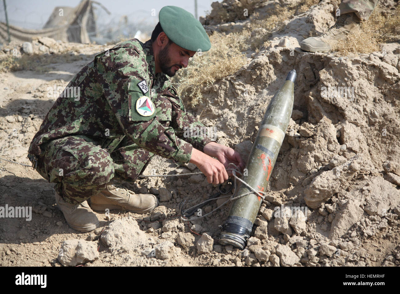 An Afghan National Army soldier from 4th Infantry Brigade, 203rd Corps ...