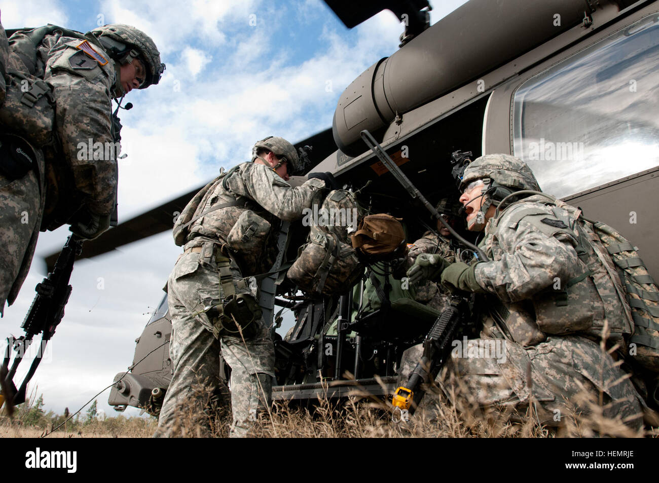 Cpl. Adrian Vaca, combat engineer, 571st Sapper Company, shouts over ...