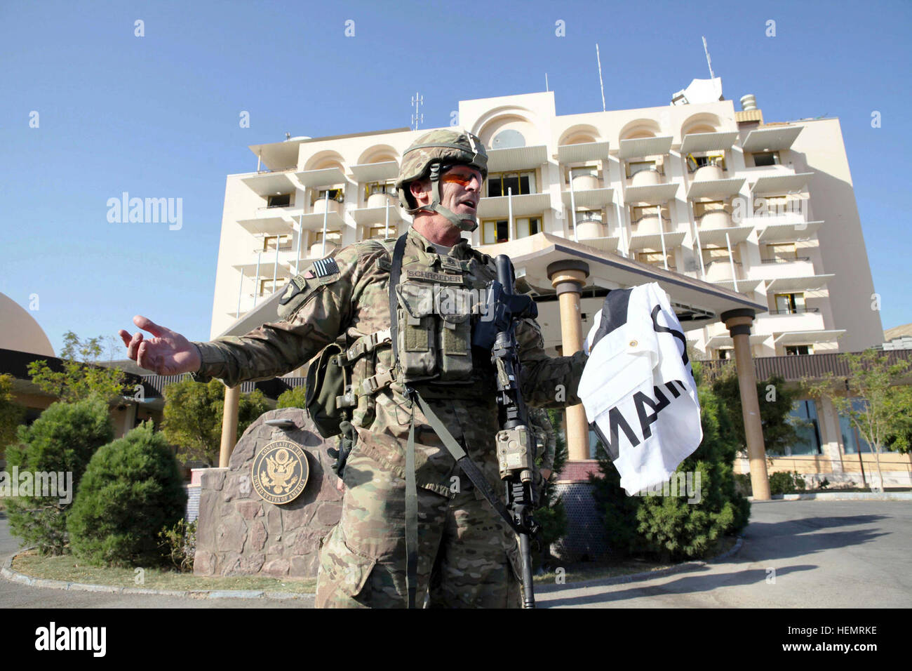 U.S. Army Command Sgt. Maj. Scott Schroeder, the senior enlisted leader ...