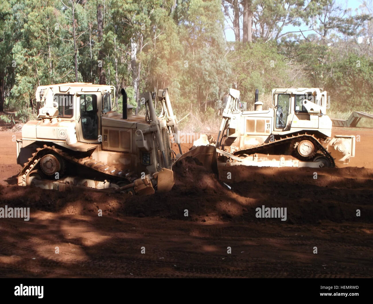 Pvt. Jack Mitts and Pvt. Davis of 4th Platoon, 95th Engineer Company ...