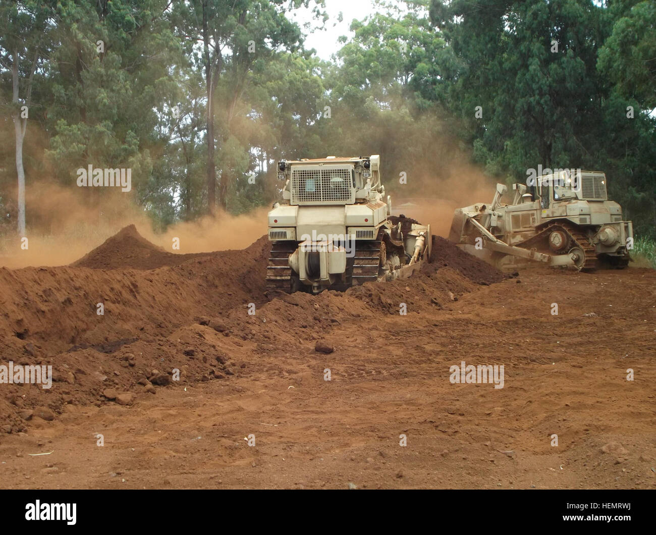 Spc. Charles Gabb and Pvt. Sequan Brown of 4th Platoon, 95th Engineer ...