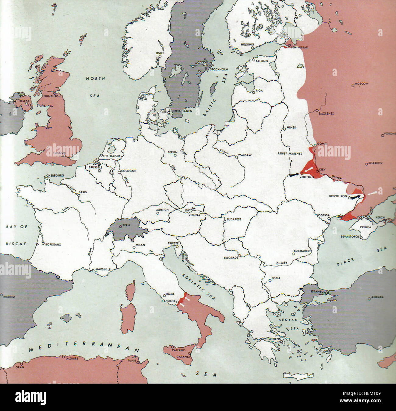 The World War II Battlefront Atlas dated November 15, 1943, provides ...