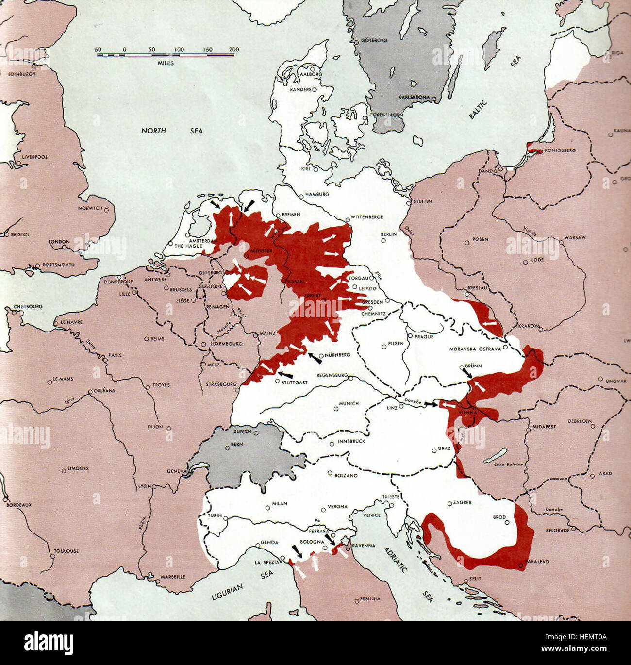 Map reference from April 15, 1945, showing German World War II ...